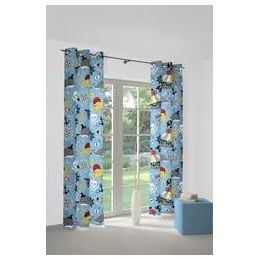 Vorhang ADAM "Pirates" Gr. 4, blau, B:145cm H:245cm, Jacquard, Baumwolle (Bio-Baumwolle), Gardinen, aus 100% Bio-Baumwolle