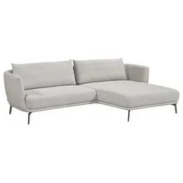 Sch&ouml;ner Wohnen Ecksofa "Pearl, zeitlos und elegant, 5 Jahre Hersteller-Garantie, bequem", grau (platin), B:270cm H:71cm T:160cm, 16% Baumwolle, 79% Polyester, 5% Polyacryl, SCH&Ouml;NER WOHNEN-KOLLEKTION, Sofas, Ecksofa, L-Form, Ma&szlig;e (B/H/T): 270/71/160 cm, F&uuml;&szlig;e Metall