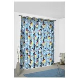 Vorhang ADAM "Pirates" Gr. 4, blau, B:145cm H:245cm, Jacquard, Baumwolle (Bio-Baumwolle), Gardinen, aus 100% Bio-Baumwolle