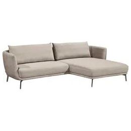 Sch&ouml;ner Wohnen Ecksofa "Pearl, zeitlos und elegant, 5 Jahre Hersteller-Garantie, bequem", beige (sand), B:270cm H:71cm T:160cm, 100% Polyester, SCH&Ouml;NER WOHNEN-KOLLEKTION, Sofas, Ecksofa, L-Form, Ma&szlig;e (B/H/T): 270/71/160 cm, F&uuml;&szlig;e Metall