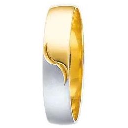 Trauring Firetti "Schmuck Geschenk Gold 375 Hochzeit Ehering Trauring "LIEBE" Gr. 23, gold (gelbgoldfarben, wei&szlig;goldfarben), Fingerringe, Damen, 23, ohne Brillant, Gelbgold 375, 5mm, Trauring, Made in Germany, wahlweise mit oder ohne Brillant