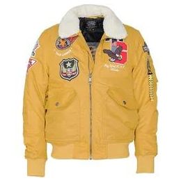 Bomberjacke Top Gun "TG23002", Herren, Gr. 56XXL, gelb, Obermaterial: 100% Polyamid; Futter, Wattierung, Strick, Kunstfell: 100% Polyester, Jacken Bomberjacke