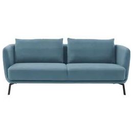 Sch&ouml;ner Wohnen 3-Sitzer "Pearl - 5 Jahre Hersteller-Garantie, auch in Boucl&eacute;", blau (blaugrau), B:210cm H:71cm T:91cm, 100% Polyester, SCH&Ouml;NER WOHNEN-KOLLEKTION, Sofas, Ma&szlig;e (B/H/T): 210/71/91 cm, F&uuml;&szlig;e Metall