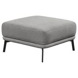 Sch&ouml;ner Wohnen Hocker "Pearl - 5 Jahre Hersteller-Garantie, auch in Boucl&eacute;", grau, B:80cm H:45cm T:80cm, 16% Baumwolle, 79% Polyester, 5% Polyacryl, SCH&Ouml;NER WOHNEN-KOLLEKTION, Hocker, Hocker, Passend zur Serie Pearl, B/T/H: 80/80/45cm, F&uuml;&szlig;e Metall