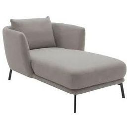 Sch&ouml;ner Wohnen Chaiselongue "Pearl - 5 Jahre Hersteller-Garantie, auch in Boucl&eacute;", silber, B:101cm H:71cm T:161cm, 16% Baumwolle, 79% Polyester, 5% Polyacryl, SCH&Ouml;NER WOHNEN-KOLLEKTION, Sofas, Chaiselongue, Ma&szlig;e (B/H/T): 101/71/161 cm, F&uuml;&szlig;e aus Metall