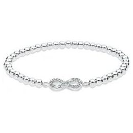 Armband Elli "Infinity Wei&szlig; 925 Sterling Silber, mit Kristallen von Swarovski", wei&szlig;, Armb&auml;nder, Damen, 18cm,mit Steinen, Silber 925 (Sterlingsilber), Armband