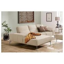 Ecksofa W.Schillig "run, Designsofa mit tollem Sitzkomfort, bequem, L-Form", beige (elfenbein z73), B:279cm H:88cm T:178cm, Longlife Xtra-Leder Z73: Naturwalkleder der Luxusklasse aus den erlesensten Rohh&auml;uten. Hautst&auml;rke 1, 1 &ndash; 1, 3 mm;ROHLEDER Jacquard-Flachgewebe Q2 W60 (63% Polyester, 37% Polyacryl);ROHLEDER Chenille-Flachgewebe Q2 W77 (68% Polyacryl, 32% Polyester);Stoff S37 (100% Polyester),