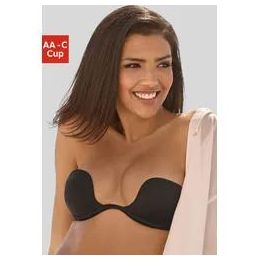Multiway-BH Lascana, Damen, Gr. 80, Cup C, schwarz, Microtouch, Obermaterial: 45% Polyamid, 45% Polyester, 10% Elasthan, Basic, BHs, mit vielen verschiedenen Tragevarianten und tiefem Ausschnitt