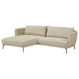 Sch&ouml;ner Wohnen Ecksofa "Pearl, zeitlos und elegant, 5 Jahre Hersteller-Garantie, bequem", beige (sand), B:270cm H:71cm T:160cm, 96% Polyester, 4% Polyacryl, SCH&Ouml;NER WOHNEN-KOLLEKTION, Sofas, Ecksofa, L-Form, Ma&szlig;e (B/H/T): 270/71/160 cm, F&uuml;&szlig;e Metall