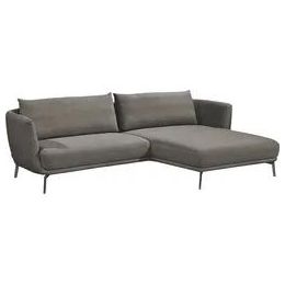 Sch&ouml;ner Wohnen Ecksofa "Pearl, zeitlos und elegant, 5 Jahre Hersteller-Garantie, bequem", grau (stone), B:270cm H:71cm T:160cm, 100% Polyester, SCH&Ouml;NER WOHNEN-KOLLEKTION, Sofas, Ecksofa, L-Form, Ma&szlig;e (B/H/T): 270/71/160 cm, F&uuml;&szlig;e Metall