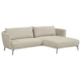 Sch&ouml;ner Wohnen Ecksofa "Pearl, zeitlos und elegant, 5 Jahre Hersteller-Garantie, bequem", beige (natur), B:270cm H:71cm T:160cm, 96% Polyester, 4% Polyacryl, SCH&Ouml;NER WOHNEN-KOLLEKTION, Sofas, Ecksofa, L-Form, Ma&szlig;e (B/H/T): 270/71/160 cm, F&uuml;&szlig;e Metall