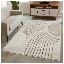 Teppich Carpet City "BONITO 7170", braun, B:200cm H:11mm L:290cm, Obermaterial: 100% Polypropylen, Teppiche, Teppich, L&auml;ufer, Flachflor, Hochtief-Muster/ 3D-Effekt, Geo-Muster, Wohnzimmer