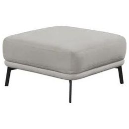 Sch&ouml;ner Wohnen Hocker "Pearl - 5 Jahre Hersteller-Garantie, auch in Boucl&eacute;", silber, B:80cm H:45cm T:80cm, 96% Polyester, 4% Polyacryl, SCH&Ouml;NER WOHNEN-KOLLEKTION, Hocker, Hocker, Passend zur Serie Pearl, B/T/H: 80/80/45cm, F&uuml;&szlig;e Metall