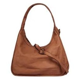 Shopper Samantha Look, Damen, Gr. B/H/T: 40cm x 30cm x 13cm onesize, braun (cognac), Leder, leicht gl&auml;nzend, unifarben, Taschen Shopper, echt Leder, Made in Italy