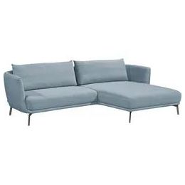 Sch&ouml;ner Wohnen Ecksofa "Pearl, zeitlos und elegant, 5 Jahre Hersteller-Garantie, bequem", blau (hellblau), B:270cm H:71cm T:160cm, 100% Polyester, SCH&Ouml;NER WOHNEN-KOLLEKTION, Sofas, Ecksofa, L-Form, Ma&szlig;e (B/H/T): 270/71/160 cm, F&uuml;&szlig;e Metall