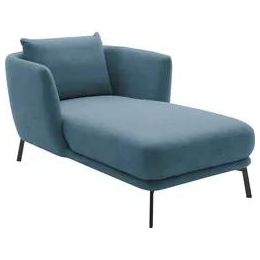 Sch&ouml;ner Wohnen Chaiselongue "Pearl - 5 Jahre Hersteller-Garantie, auch in Boucl&eacute;", blau (blaugrau), B:101cm H:71cm T:161cm, 100% Polyester, SCH&Ouml;NER WOHNEN-KOLLEKTION, Sofas, Chaiselongue, Ma&szlig;e (B/H/T): 101/71/161 cm, F&uuml;&szlig;e aus Metall