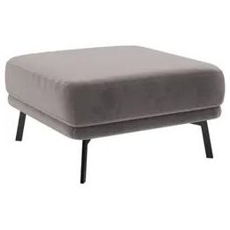 Sch&ouml;ner Wohnen Hocker "Pearl - 5 Jahre Hersteller-Garantie, auch in Boucl&eacute;", grau (stone), B:80cm H:45cm T:80cm, 100% Polyester, SCH&Ouml;NER WOHNEN-KOLLEKTION, Hocker, Hocker, Passend zur Serie Pearl, B/T/H: 80/80/45cm, F&uuml;&szlig;e Metall
