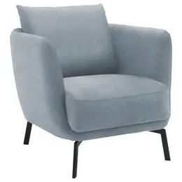 Sch&ouml;ner Wohnen Sessel "Pearl - 5 Jahre Hersteller-Garantie", blau (hellblau), B:86cm H:68cm T:86cm, 16% Baumwolle, 79% Polyester, 5% Polyacryl, SCH&Ouml;NER WOHNEN-KOLLEKTION, Sessel, Sessel, Ma&szlig;e (B/H/T): 86/68/86 cm, auch in Boucl&eacute;, F&uuml;&szlig;e Metall
