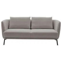 Sch&ouml;ner Wohnen 2,5-Sitzer "Pearl, hochwertig und komfortabel, - 5 Jahre Hersteller-Garantie", silber, B:190cm H:71cm T:91cm, 16% Baumwolle, 79% Polyester, 5% Polyacryl, SCH&Ouml;NER WOHNEN-KOLLEKTION, Sofas, auch in Boucl&eacute;, Ma&szlig;e (B/H/T): 190/71/91 cm, F&uuml;&szlig;e Metall