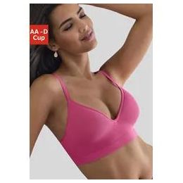 Push-up-BH Lascana "COMFY BRA", Damen, Gr. 75, Cup B, pink, Piqu&eacute;, Obermaterial: 50% Baumwolle, 33% Polyamid, 14% Polyester, 3% Elasthan, Basic, BHs Push-up-BH, ohne B&uuml;gel aus Baumwolle, Basic Dessous