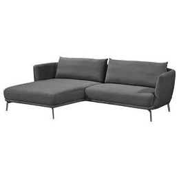 Sch&ouml;ner Wohnen Ecksofa "Pearl, zeitlos und elegant, 5 Jahre Hersteller-Garantie, bequem", grau (stone), B:270cm H:71cm T:160cm, 16% Baumwolle, 79% Polyester, 5% Polyacryl, SCH&Ouml;NER WOHNEN-KOLLEKTION, Sofas, Ecksofa, L-Form, Ma&szlig;e (B/H/T): 270/71/160 cm, F&uuml;&szlig;e Metall