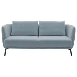 Sch&ouml;ner Wohnen 2,5-Sitzer "Pearl, hochwertig und komfortabel, - 5 Jahre Hersteller-Garantie", blau (hellblau), B:190cm H:71cm T:91cm, 16% Baumwolle, 79% Polyester, 5% Polyacryl, SCH&Ouml;NER WOHNEN-KOLLEKTION, Sofas, auch in Boucl&eacute;, Ma&szlig;e (B/H/T): 190/71/91 cm, F&uuml;&szlig;e Metall
