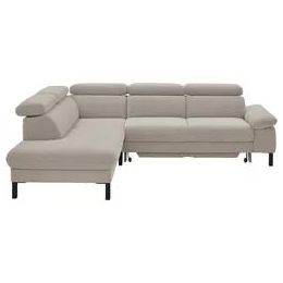 Ecksofa Home Affaire "Arnayon mit Querschl&auml;fer-Bettfunktion, Schlafsofa, gro&szlig;er Bettkasten", beige (sand), B:272cm H:79cm T:217cm, 95% Polyester, 5% Nylon, Sofas, Ecksofa, manuelle Kopfteilverstellung, Tonnentaschen-Federkern, Feincord L-Form