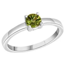 Fingerring Vivance "925-Sterling Silber rhodiniert Peridot" Gr. 56, wei&szlig;, Fingerringe, Damen, 056 (17,8), Silber 925 (Sterlingsilber), Fingerring