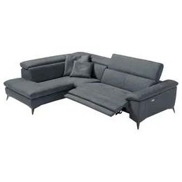 Ecksofa Egoitaliano "Martine, Multifunktionssofa mit Komfortfunktionen, edel und bequem", grau (charcoal), B:272cm H:96cm T:203cm, Sofas, Ecksofa, mit Ottomane, elektrischer Relaxfunktion und Kopfteilverstellung