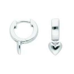 Adelia&acute;s Paar Creolen ADELIA ́S "Damen 925 Silber Ohrringe Creolen Herz &Oslash; 10,8 mm", silber, Ohrringe, Damen, Damen, Silber 925 (Sterlingsilber), Silberschmuck f&uuml;r Damen