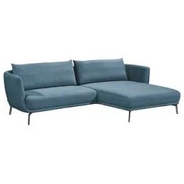 Sch&ouml;ner Wohnen Ecksofa "Pearl, zeitlos und elegant, 5 Jahre Hersteller-Garantie, bequem", blau (blaugrau), B:270cm H:71cm T:160cm, 100% Polyester, SCH&Ouml;NER WOHNEN-KOLLEKTION, Sofas, Ecksofa, L-Form, Ma&szlig;e (B/H/T): 270/71/160 cm, F&uuml;&szlig;e Metall