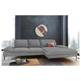 Ecksofa W.Schillig "enjoy&MORE, Designsofa, bequem, zeitlos und elegant, L-Form", grau (dolphin r66), B:340cm H:87cm T:185cm, Chenille-Flachgewebe R66 (85% Polyester, 15% Nylon);Longlife Xtra-Leder Z59: Glattleder mit modischer Pr&auml;gung. Hautst&auml;rke 0, 9 - 1, 1 mm;Stoff S37 (100% Polyester), Sofas, Ecksofa, Sitztiefenverstellung, F&uuml;&szlig;e schwarz pulverbeschichtet, Breite 340 cm