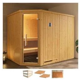 Sauna Weka "Varberg 4", beige (natur), ohne Ofen, (ohne Ofen), Saunen, ohne Ofen