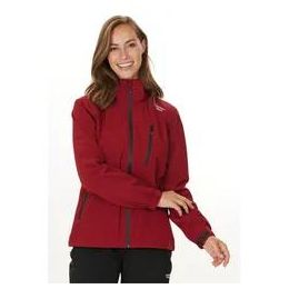 Outdoorjacke WEATHER REPORT "CAMELIA W-PRO15000", Damen, Gr. 34, rot (weinrot), 94% Polyester, 6% Elasthan, bedruckt, mehrfarbig, normal, ohne Ausschnitt, Jacken Outdoorjacke, mit wasserdichter Beschichtung