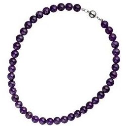 Kette ohne Anh&auml;nger Jobo, lila, Halsketten, Damen, Metall, L: 44, mit Amethyst 44 cm