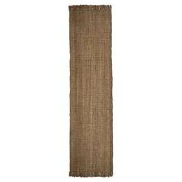 L&auml;ufer FLAIR RUGS "Jute Boucle", beige (natur), B:60cm H:7mm L:300cm, Jute, Teppiche, L&auml;ufer, aus 100% Jute, mit Fransen, aus Naturfasern