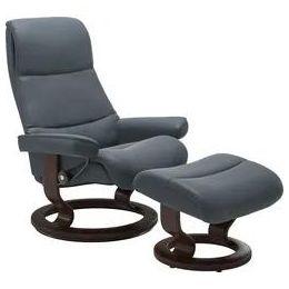 Relaxsessel stressless "View", blau (atlantic blau batick), B:82cm H:108cm T:81cm, Leder BATICK: BATICK ist ein leicht korrigiertes, durchgef&auml;rbtes und genarbtes M&ouml;belleder, bei dem die meisten Unebenheiten und Spuren in der Regel entfernt wurden.;Leder PALOMA: PALOMA ist ein durchgef&auml;rbtes Semianilin-M&ouml;belleder mit nat&uuml;rlicher Narbung.;ROHLEDER Stoff Q2 FARON: Ein fester zuverl&auml;ssiger Boucl&eacute; mit 