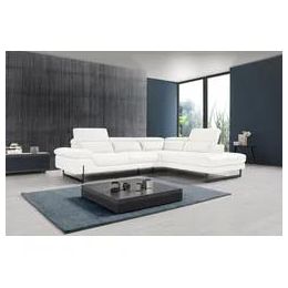 Ecksofa Egoitaliano "Queenie, extravagantes Sofa mit erstklassigem Sitzkomfort, L-Form", wei&szlig;, B:284cm H:95cm T:108cm, Luxus-Microfaser (100% Polyester) Leder &raquo;BULL&laquo; (echtes Rindsleder). Geschliffenes, pigmentiertes und behandeltes Rindsleder mit einer Dicke von 1, 3-1, 5 mm. Dieses Leder zeigt eine ziemlich weiche Hand mit einem halb undurchsichtigen Aussehen. Es handelt sich um ein gesch&uuml;tztes L
