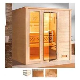 Sauna Weka "Bergen", beige (naturbelassen), ohne Ofen, (ohne Ofen), Saunen, ohne Ofen