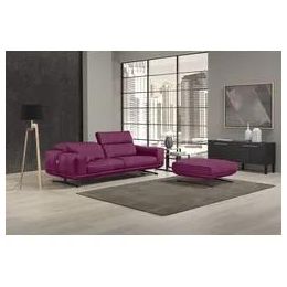 2,5-Sitzer Egoitaliano "Gloria, super bequem und hochwertige Verarbeitung, edles Design", pink (fuchsia), B:236cm H:96cm T:109cm, Sofas, beidseitig verstellbare R&uuml;ckenelemente, mit Metallf&uuml;&szlig;en
