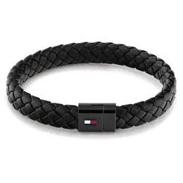 Armband Tommy Hilfiger "Schmuck Edelstahl Armschmuck Lederarmband", bunt (edelstahlfarben, schwarz, wei&szlig;, blau, rot), Armb&auml;nder, Herren, 19cm, Edelstahl Leder, Edelstahl, Leder, Armband