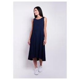 Midikleid Seidel Moden, Damen, Gr. 46, N-Gr, blau (navy), Web, Obermaterial: 95% Viskose, 5% Elasthan, unifarben, normal Midi, Rundhals, Kleider Midikleid, &auml;rmellos, aus Viskose - MADE IN GERMANY