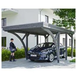 Skan Holz Einzelcarport SKANHOLZ "Friesland Set 6", grau (dunkelgrau), B/H/T: 221cm x, Carports