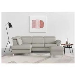 Sit & More Ecksofa SIT & MORE "Arngast L-Form", grau (light grau), B:245cm H:84cm T:194cm, Sofas, Ecksofa, inklusive Kopfteilverstellung und Federkern