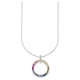 Kette mit Anh&auml;nger Bruno Banani "Schmuck Geschenk Silber 925 Halsschmuck Halskette Regenbogen", silber (silberfarben, mehrfarbig), Halsketten, Damen, Silber 925 (Sterlingsilber), L: 48 B: 1,4mm, mit Zirkonia (synth.), B:1,4mm