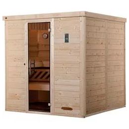 Sauna Weka "Kemi", beige (natur), Saunaofen, externe Steuerung, 7,5 kW, Saunen, 7,5 kW-Ofen mit digitaler Steuerung