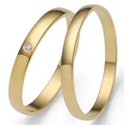Trauring Firetti "Schmuck Geschenk Gold Hochzeit Ehering Trauring "LIEBE" Gr. 56, gold (gelbgoldfarben), Fingerringe, Damen, 56, 0,01 SI = kleine Einschl&uuml;sse mit Brillant, Gelbgold 375, 2,5mm, Trauring, Made in Germany, wahlweise mit oder ohne Brillant