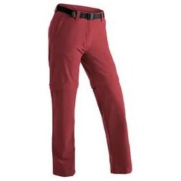 Outdoorhose Maier Sports "Nata 2", Damen, Gr. 40, Normalgr&ouml;&szlig;en, rot (weinrot), 90% Polyamid, 10% Elasthan, Hosen Outdoorhose, Damen Zip-Off Wanderhose, atmungsaktive Trekkinghose, Regular Fit