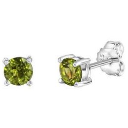 Paar Ohrstecker Vivance "925-Sterling Silber rhodiniert Peridot", wei&szlig; (wei&szlig;, gr&uuml;n), Ohrringe, Damen, one-size, Silber 925 (Sterlingsilber)