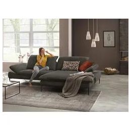 Ecksofa W.Schillig "enjoy&MORE, Designsofa, elegant und bequem, L-Form", gr&uuml;n (hunter r66), B:294cm H:87cm T:185cm, Chenille-Flachgewebe R66 (85% Polyester, 15% Nylon);Longlife Xtra-Leder Z59: Glattleder mit modischer Pr&auml;gung. Hautst&auml;rke 0, 9 - 1, 1 mm;Stoff S37 (100% Polyester), Sofas, Ecksofa, Sitztiefenverstellung, F&uuml;&szlig;e schwarz pulverbeschichtet, Breite 294 cm
